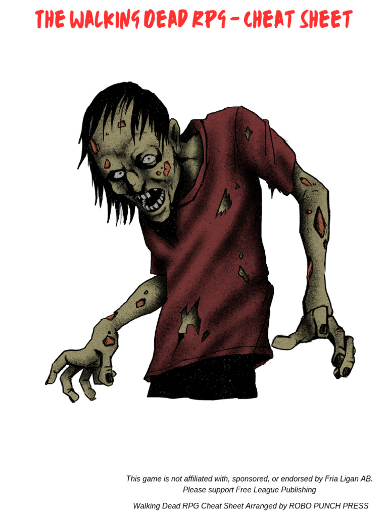Walking Dead RPG Cheat Sheet | PDF | Vehicles