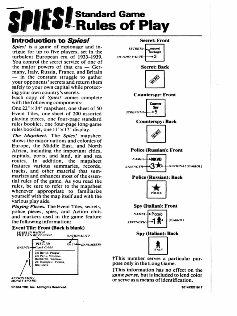 Spies Rules | PDF