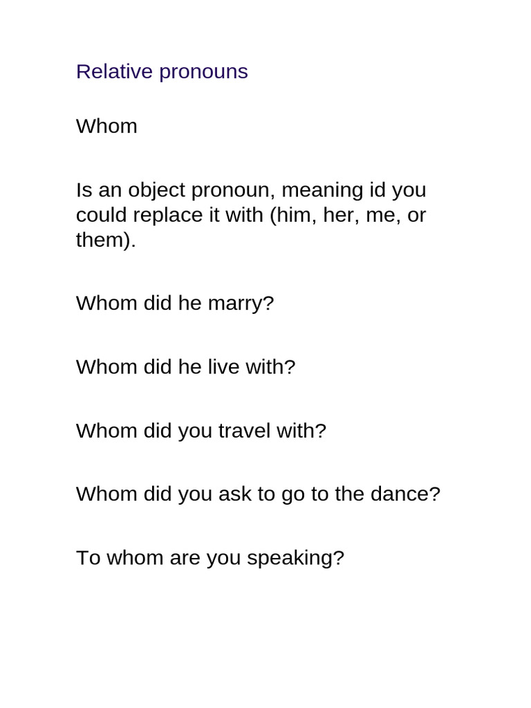 Relative Pronouns | PDF