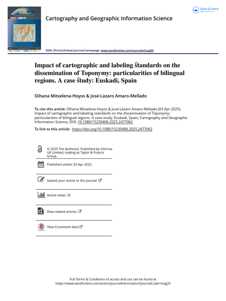 Impact of Cartographic and Labeling Standards On The Dissemination of ...