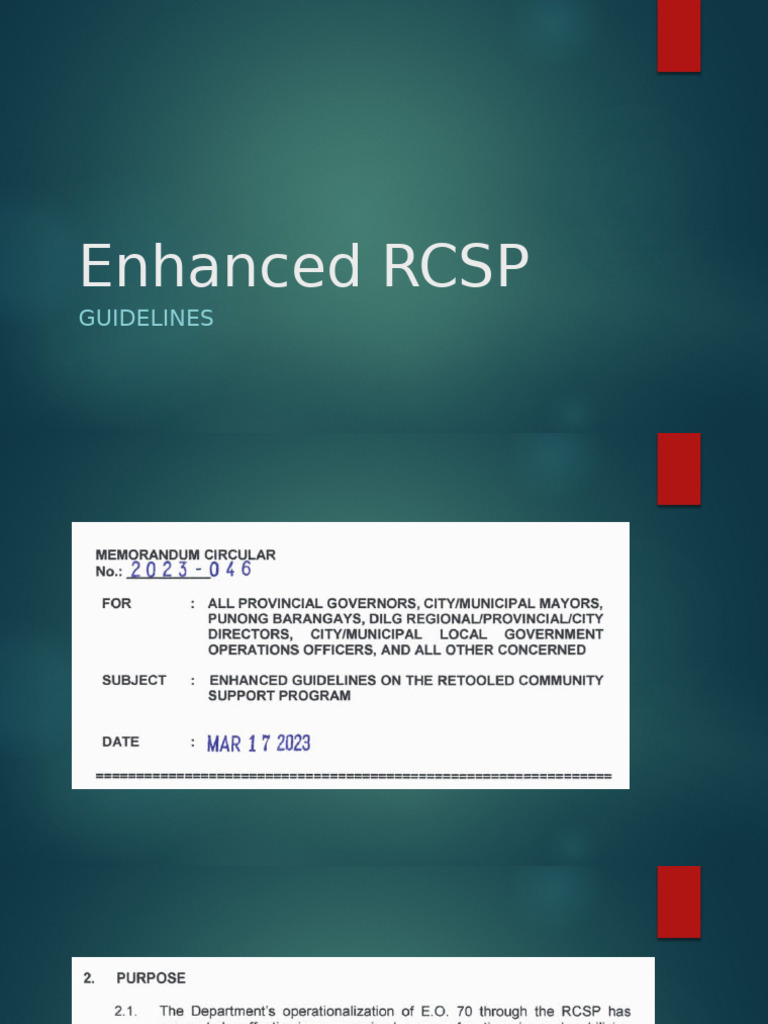 RCSP Implementation Guidelines Overview | PDF