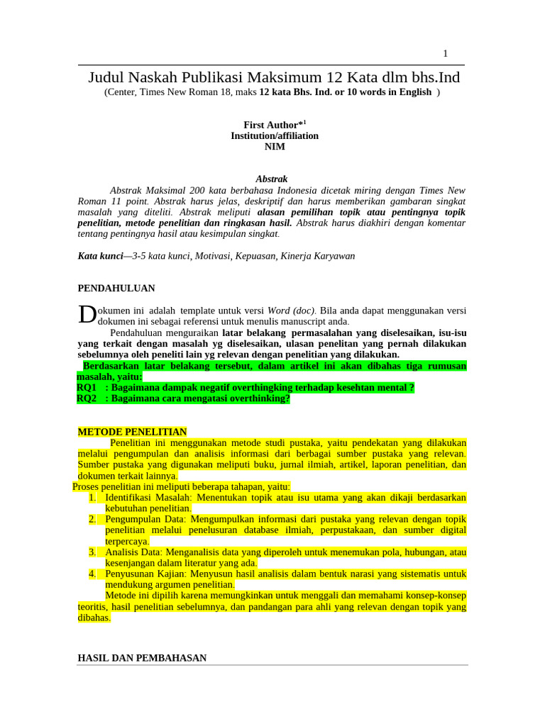 Template Jurnal UAS | PDF