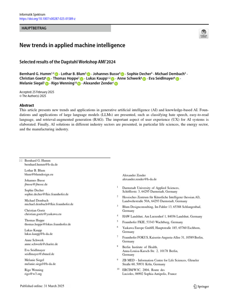 New Trends in Applied Machine Intelligence | PDF | Usability | Artificial Intelligence