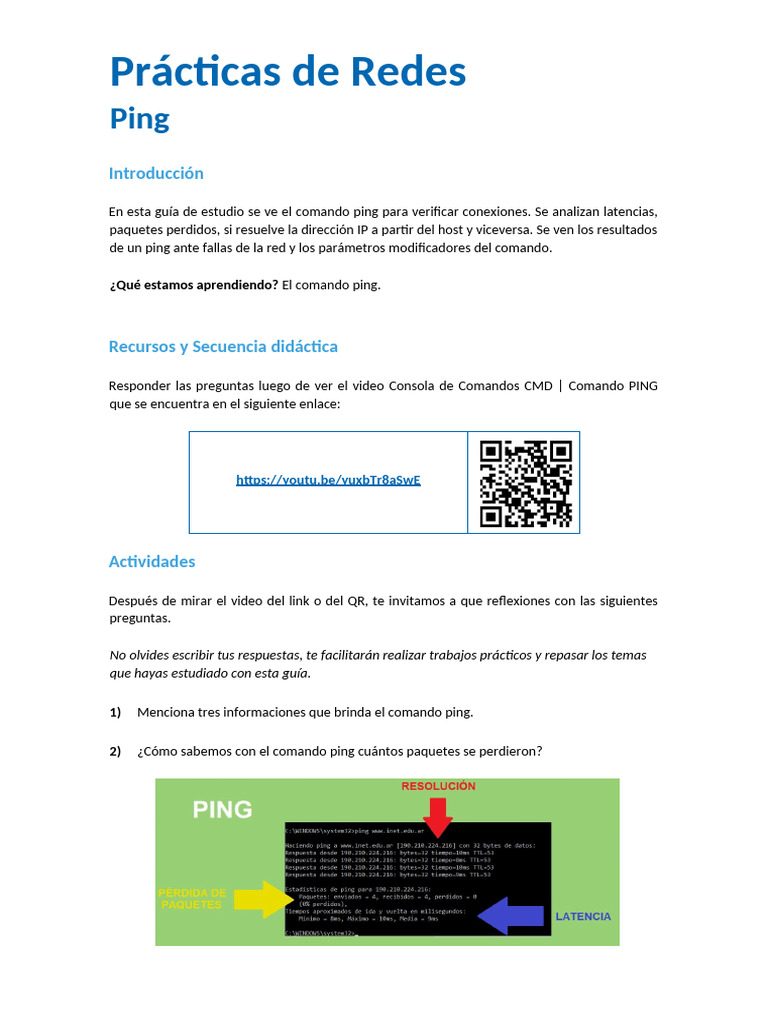 PRACTICA_01_Ping | PDF | Protocolos de capa de red | Estándares de internet