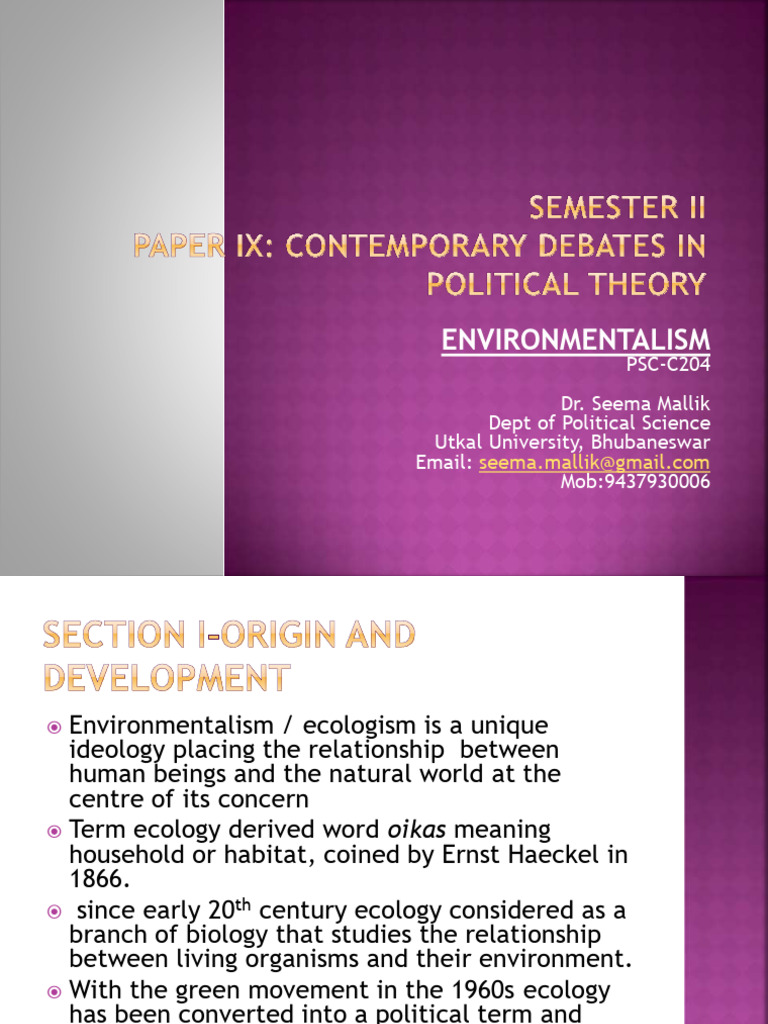Understanding Ecologism and Environmentalism | PDF | Environmentalism ...