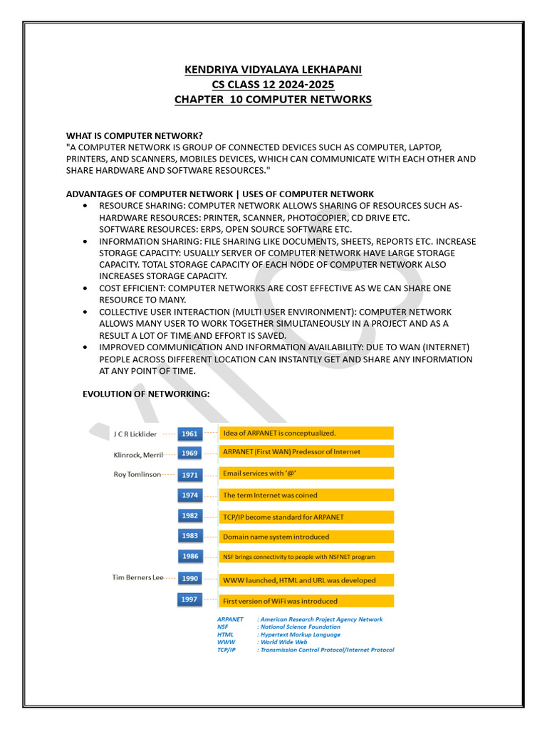 Computer Networks Overview for Class 12 | PDF | World Wide Web ...
