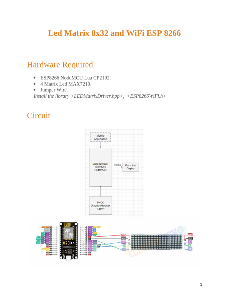01 - ESP8266 8x32 LED Matrix | PDF | Internet | Computer Programming