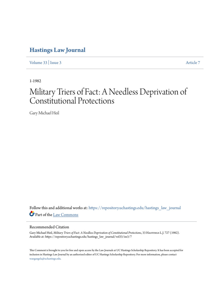 Military Justice and Constitutional Rights | PDF | Sixth Amendment To ...