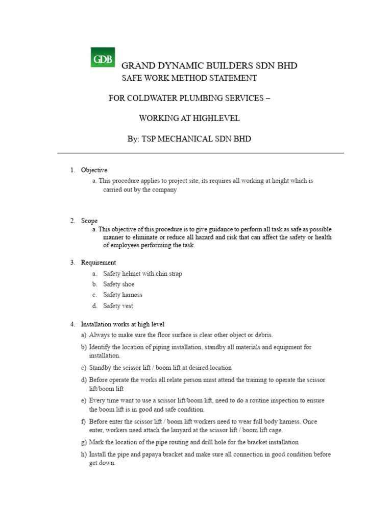 Swms - CW Piping (Hirarc) | PDF | Risk | Personal Protective Equipment