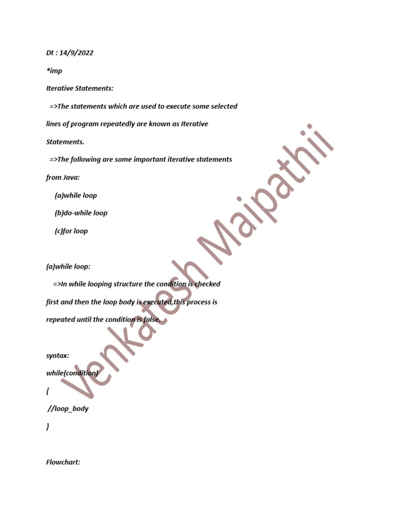 Java Iterative Statements Explained | PDF | String (Computer Science) | Ascii