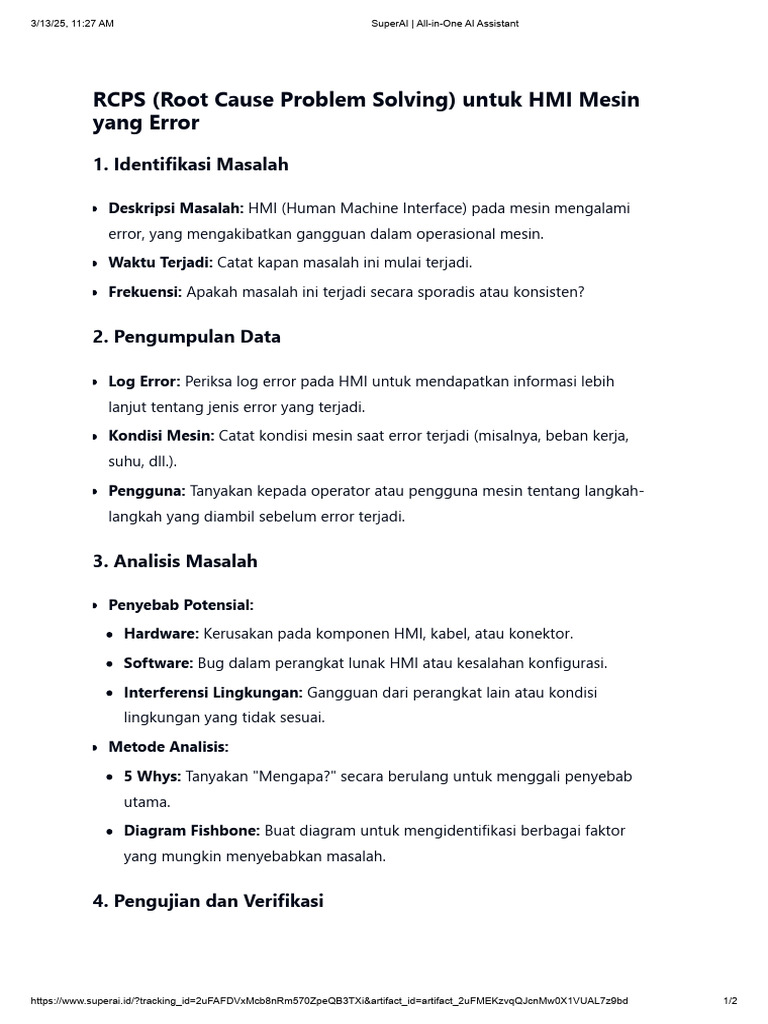 Solusi HMI Error pada Mesin | PDF