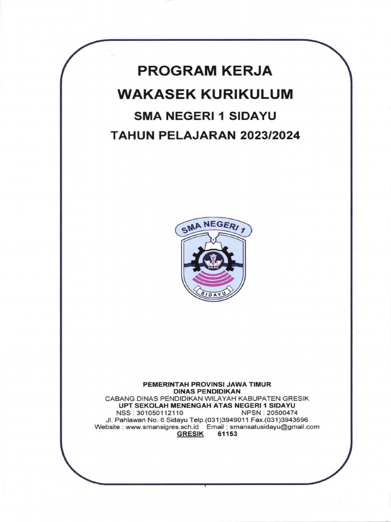 Program Kerja Kurikulum 2023 2024 | PDF