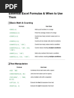 Advanced Excel Formulas Cheat Sheet | PDF | Software Engineering | Computing
