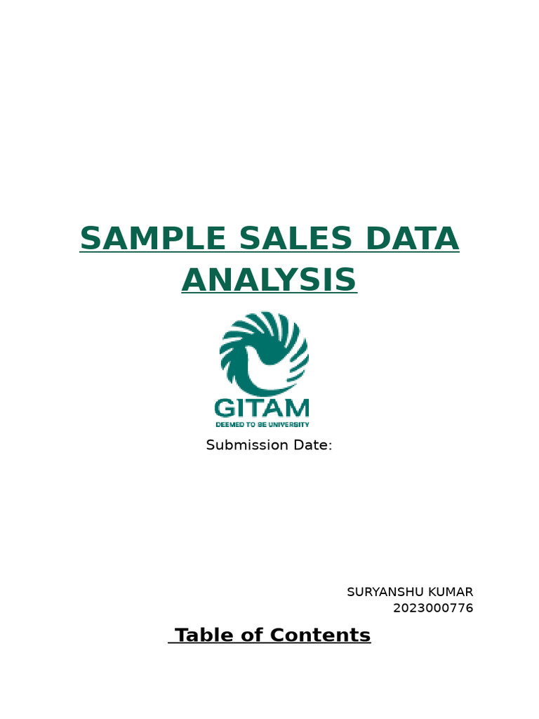 Sales Data Analysis Overview | PDF | Principal Component Analysis | Factor Analysis