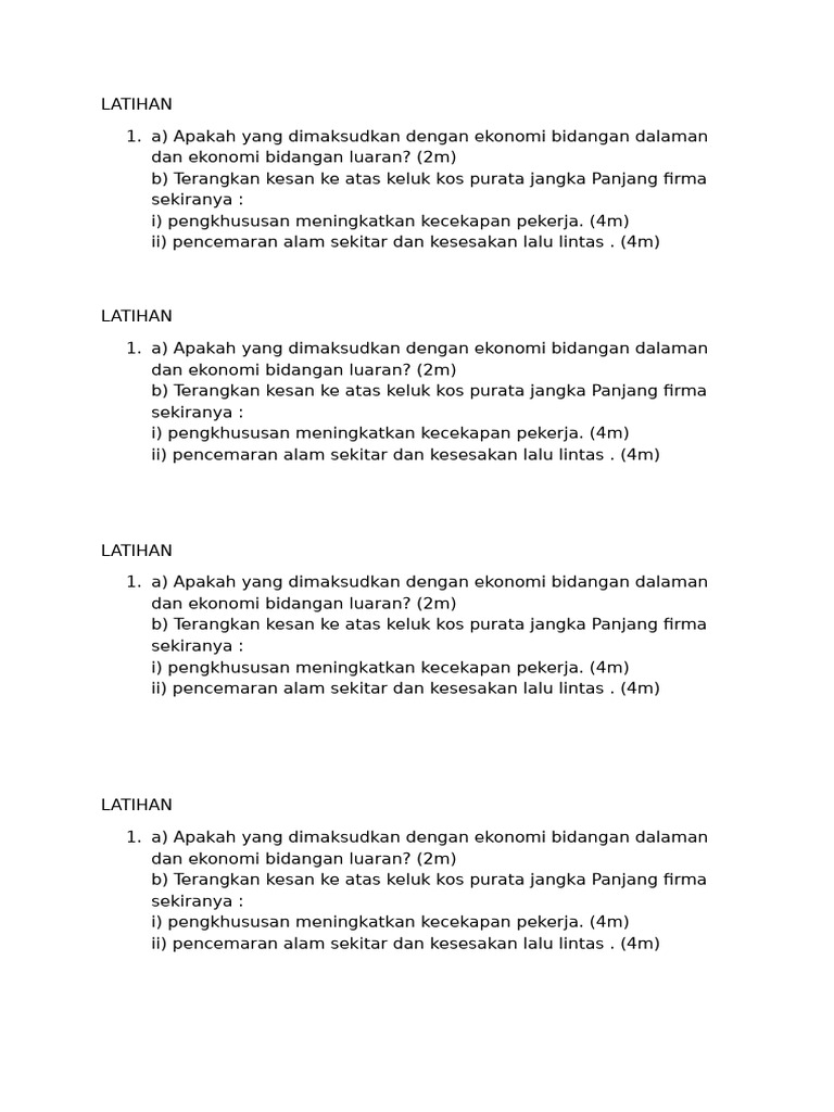 Ekonomi Bidangan: Dalaman & Luaran | PDF