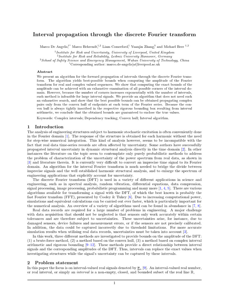 Interval Propagation DFT | PDF | Fast Fourier Transform | Discrete Fourier Transform