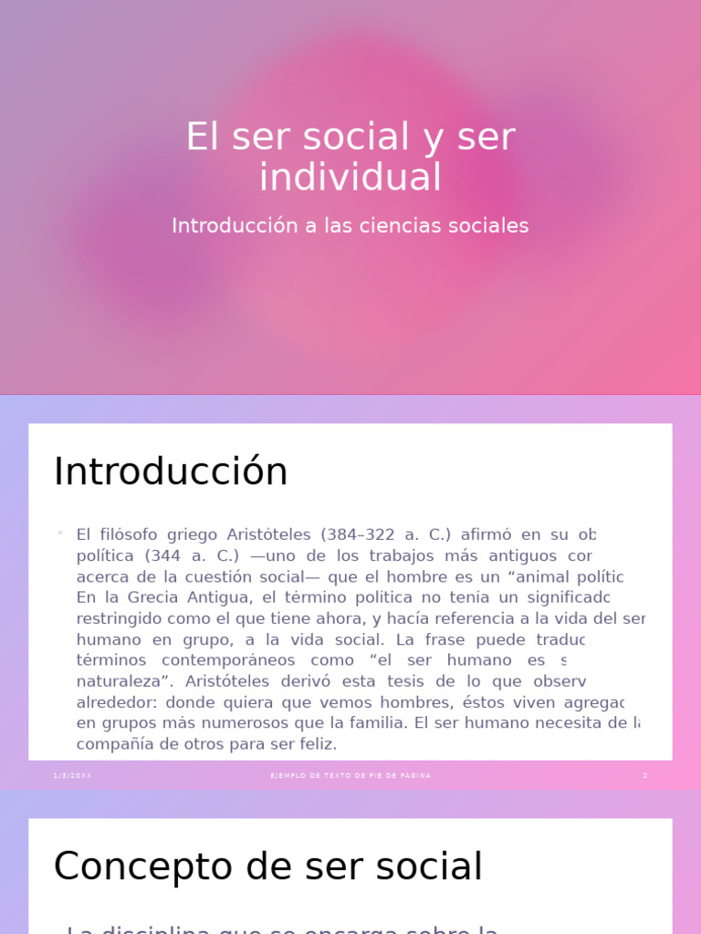 El Ser Social y Ser Individual | PDF | Sociedad | Sicología