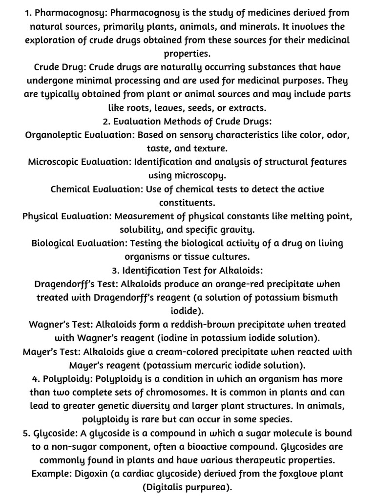 Understanding Pharmacognosy and Crude Drugs | PDF | Pharmacognosy | Resin