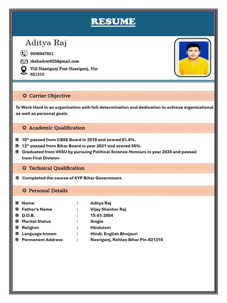 Resume: Aditya Raj | PDF