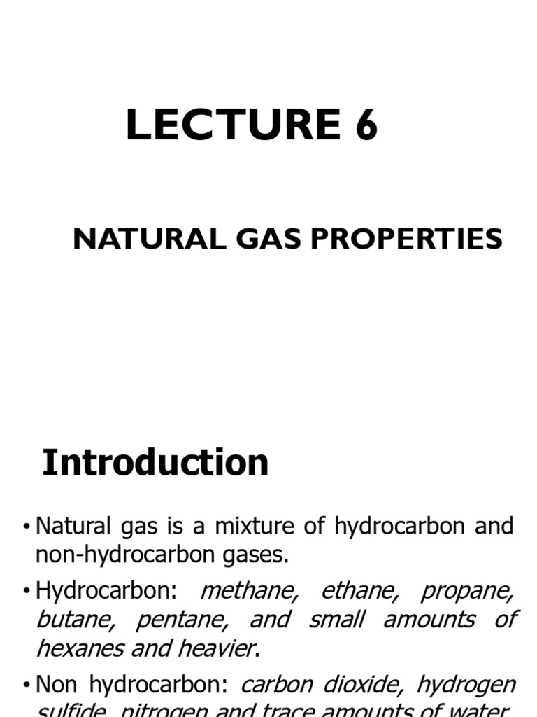 Lecture 6-Natural Gas Properties | PDF | Gases | Natural Gas