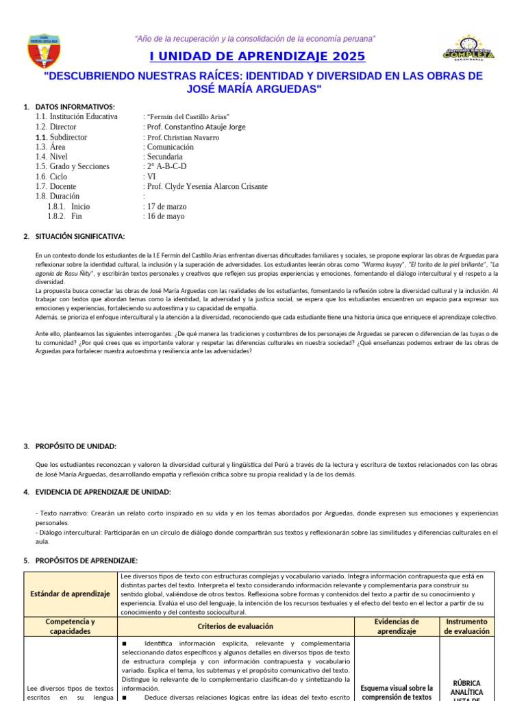 Identidad y Diversidad en Arguedas | PDF | Aprendizaje | Infografia