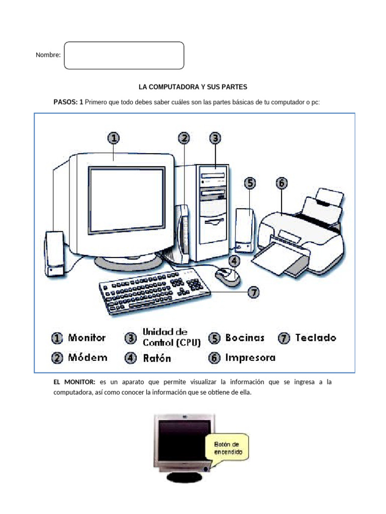Partes de la Computadora para Niños | PDF