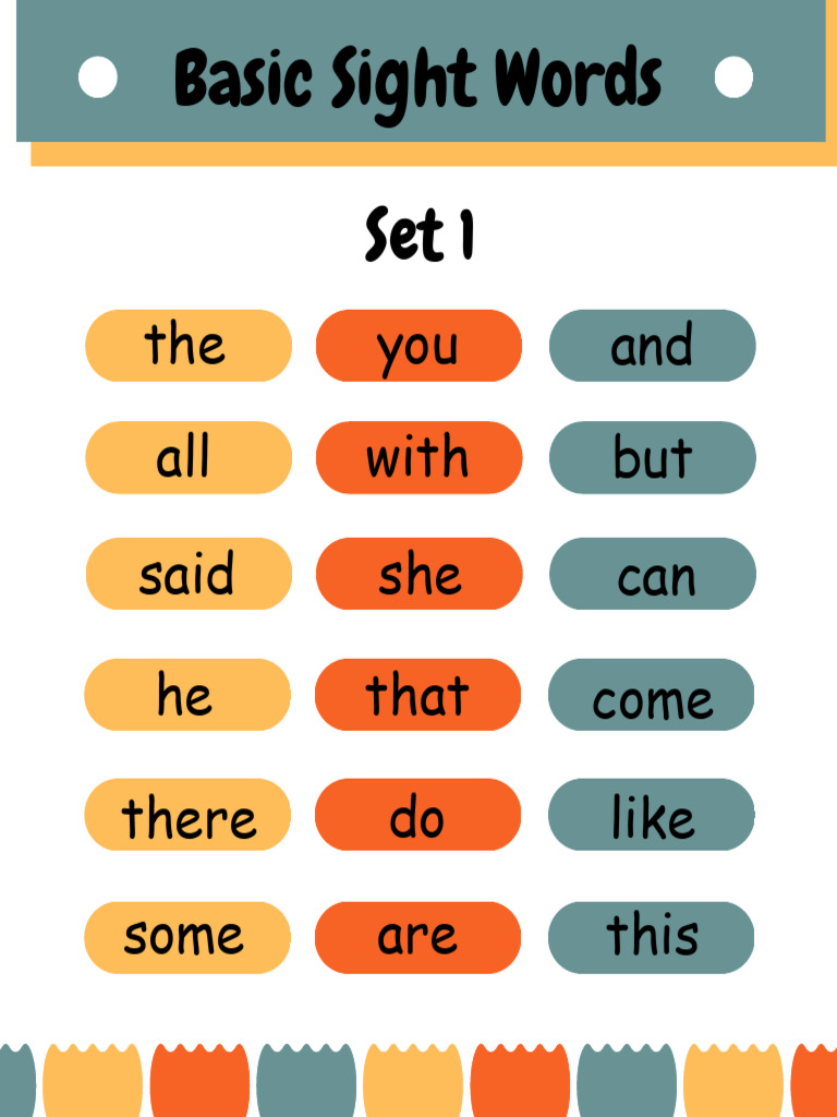 Essential Basic Sight Words Lists | PDF