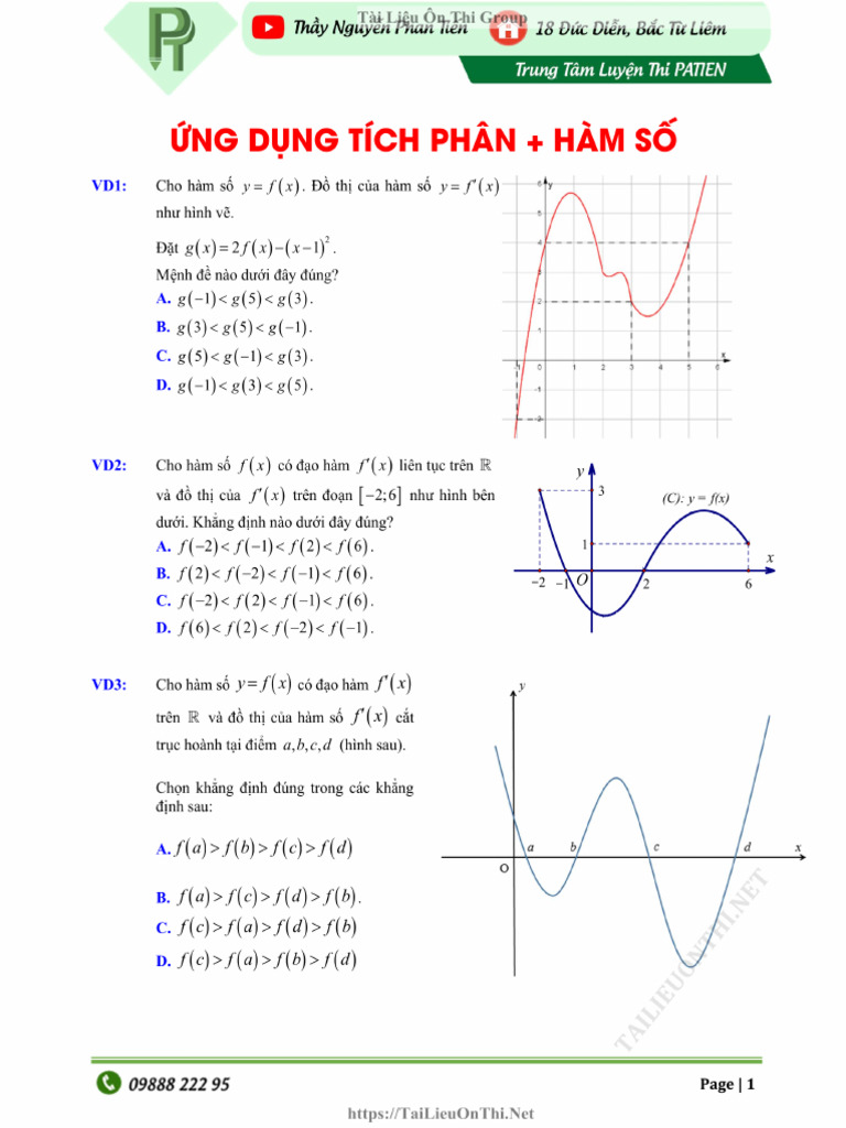 7. Ôn Tập Nguyên Hàm - Tích Phân - VDC - BT | PDF
