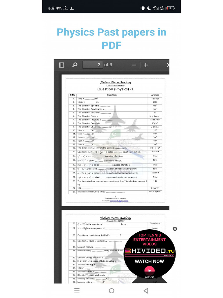 Paf GDP Physics Academics | PDF