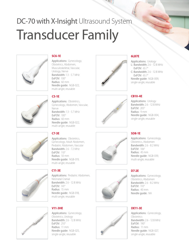 DC 70 X Insight - Transducer - Sheet | PDF | Medical Ultrasound | Ultrasound