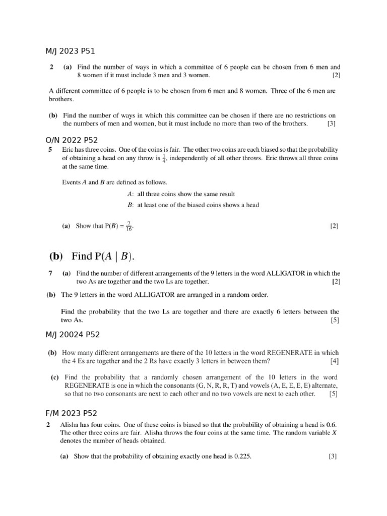 S1 Hardest Questions From 2010-2024 | PDF