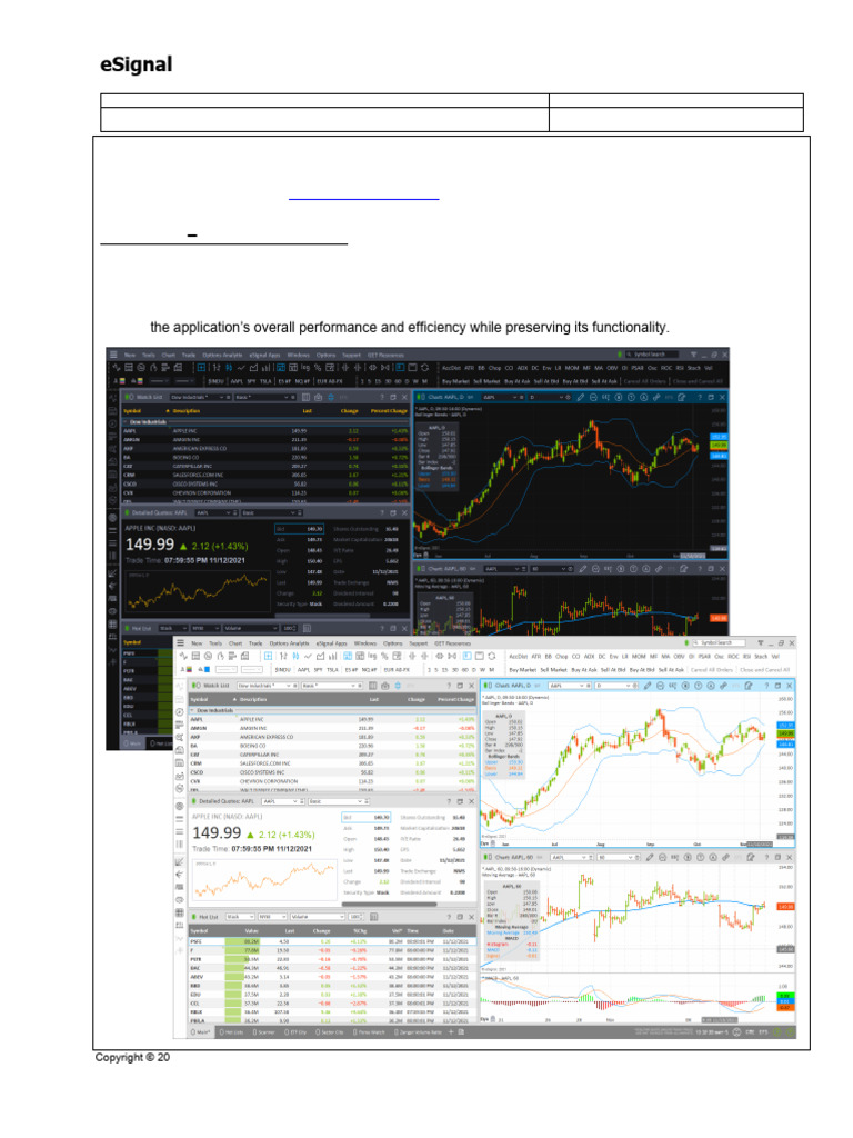 eSignal 21.0 Release Highlights | PDF | Window (Computing) | Icon ...