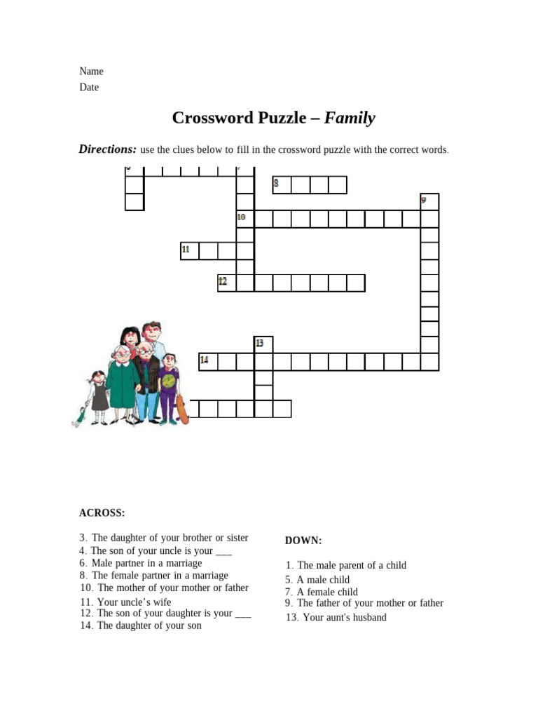 Crossword Puzzle - Family | PDF