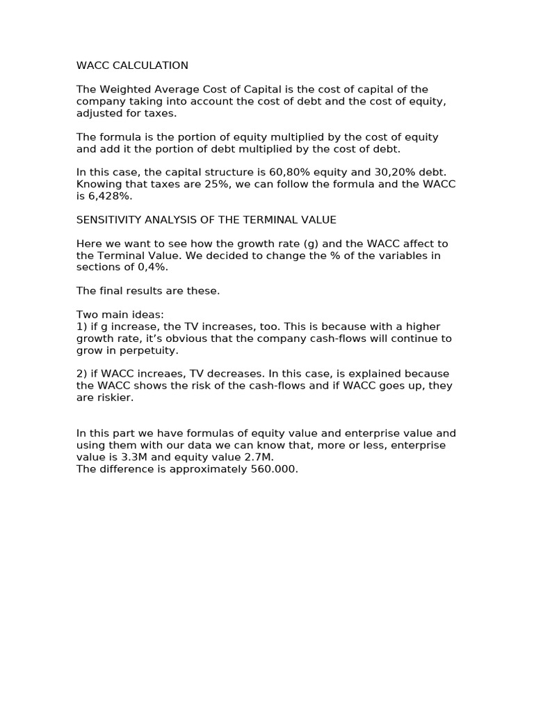 Wacc Calculation | PDF