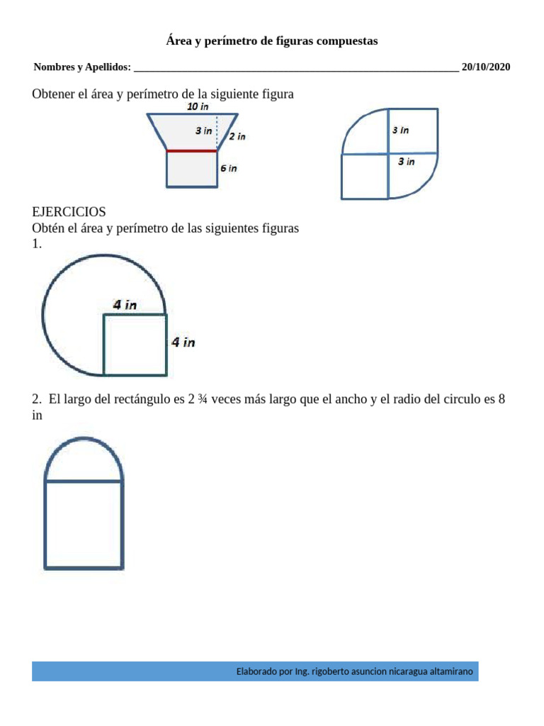 Área y Perímetro de Figuras Compuestas | PDF