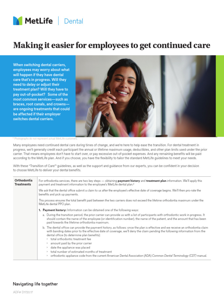 Dental Transition of Care Guidelines | PDF | Met Life | Orthodontics