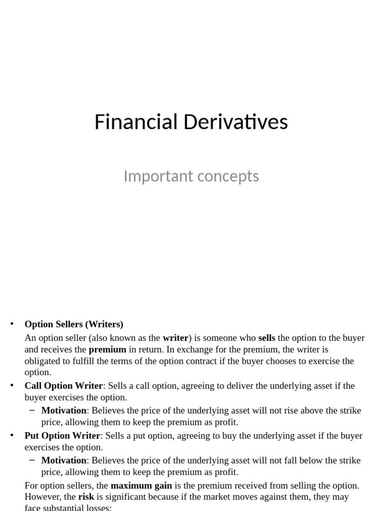 Understanding Option Sellers and Strategies | PDF | Put Option | Option ...