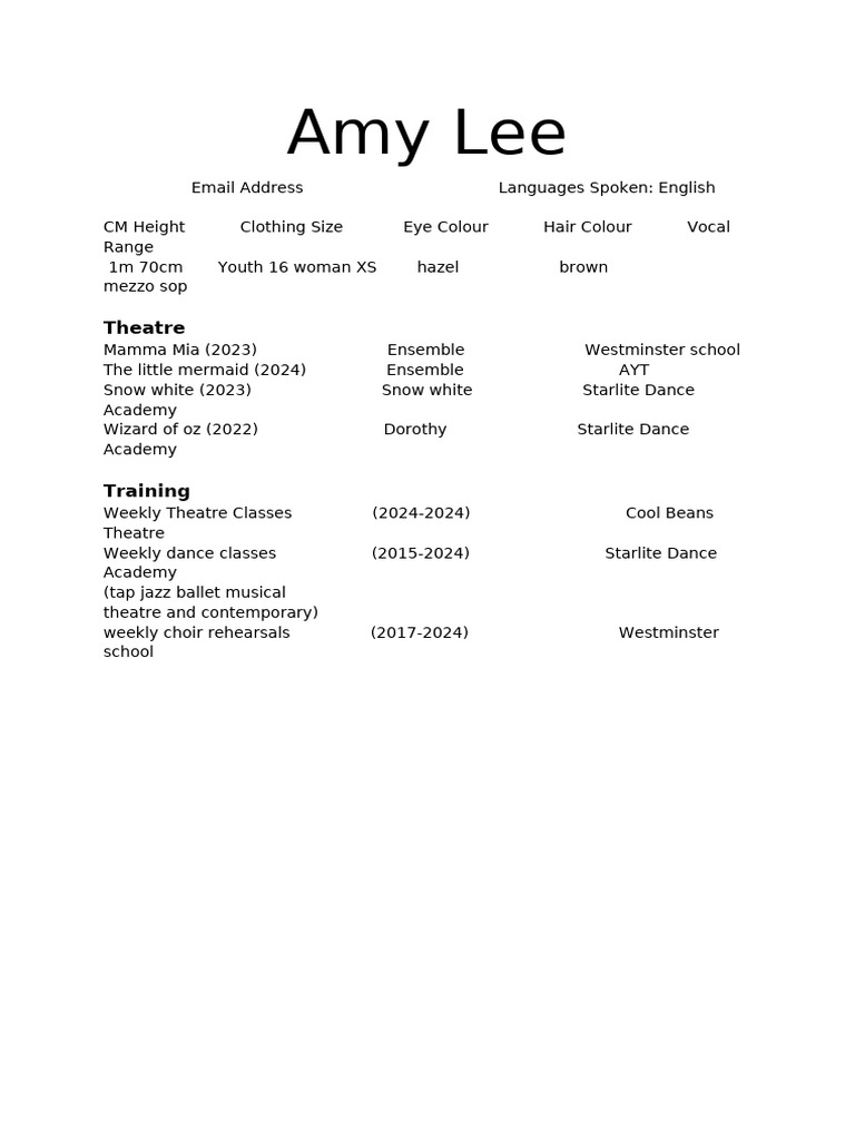 Theatre CV Resume_Template | PDF