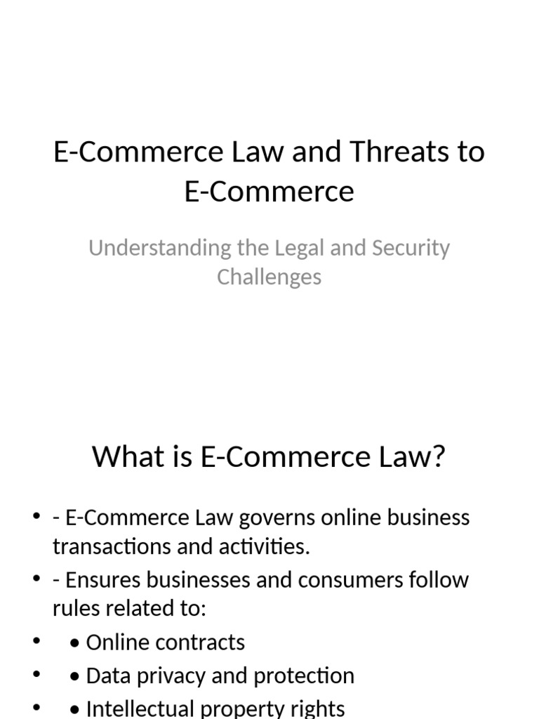 E-Commerce Law and Threats | PDF