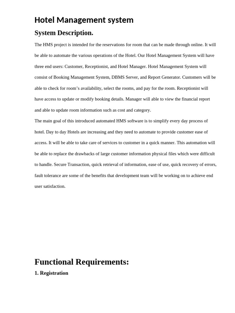 Hotel Management System (1) | PDF | Databases | Information Technology