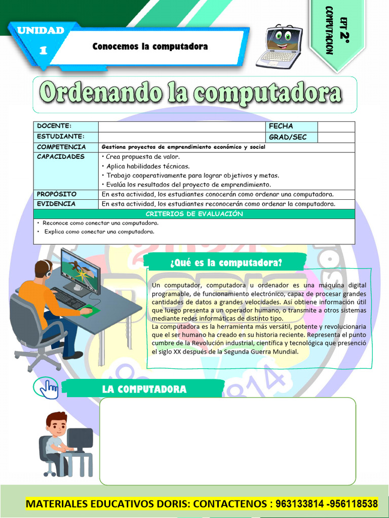 RESUELTO FICHA DE ACTIVIDAD EPT 2°-SEMANA 2 | PDF | Hardware de la computadora | Ciencias de la ...