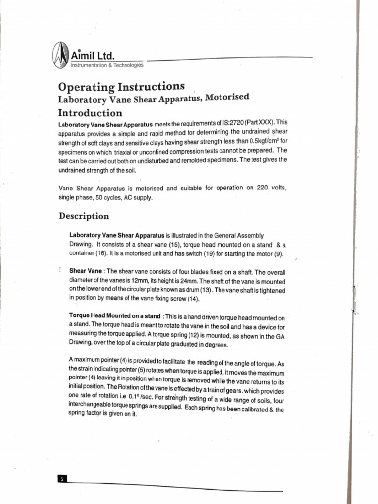 Vane Shear Test | PDF