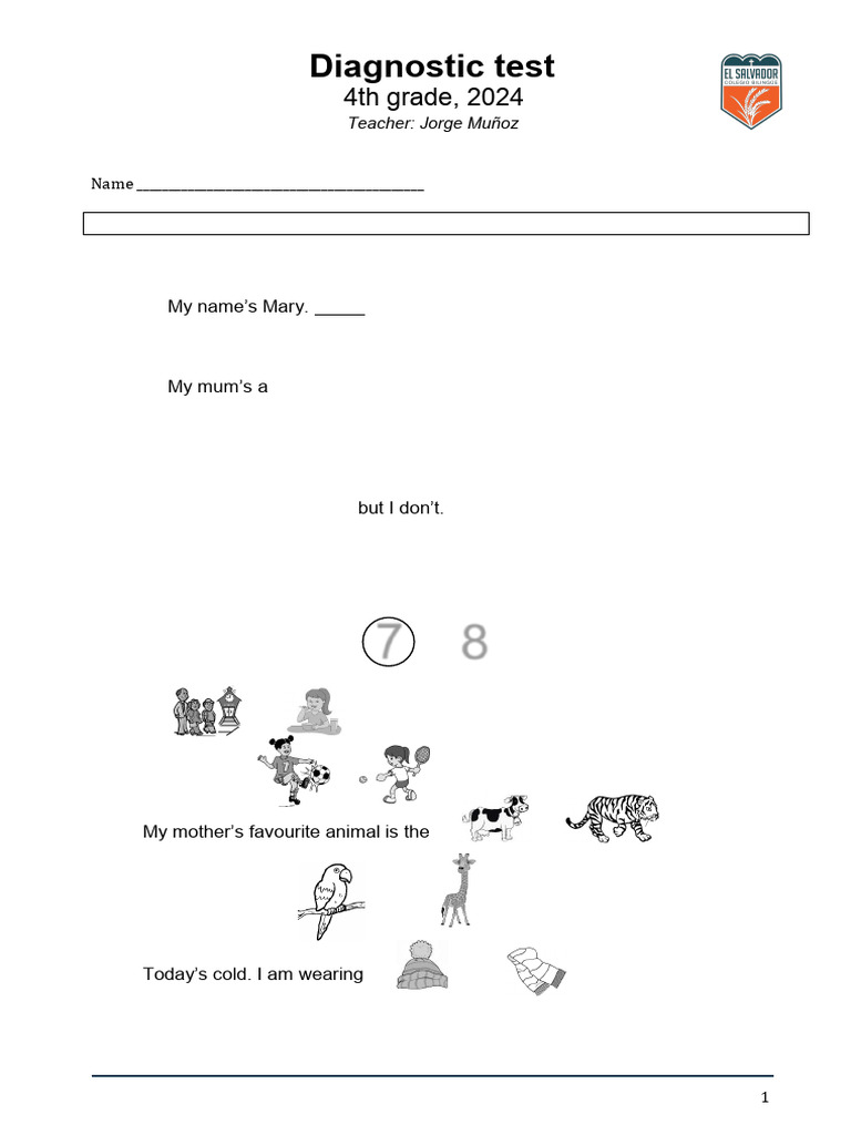 Diagnostic Test, 4th Grade 2024 | PDF