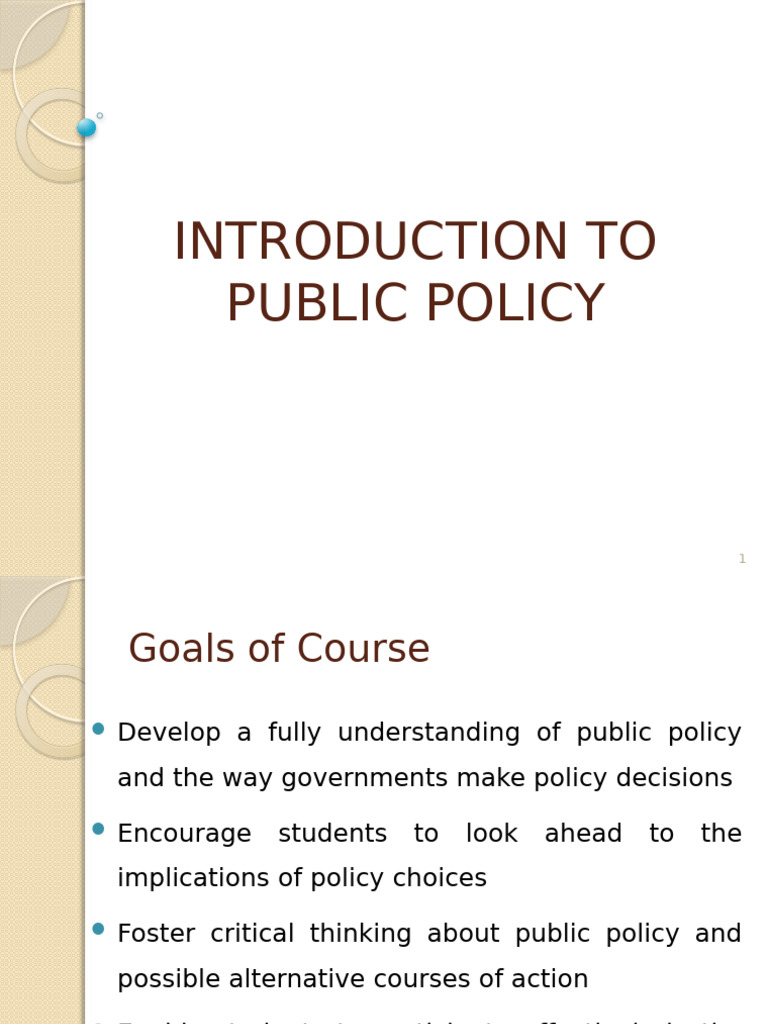 Public Policy Chap 1 | PDF | Policy | Policy Analysis