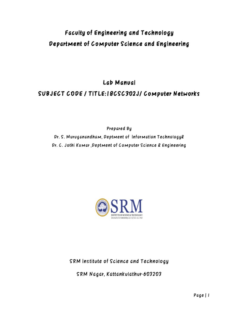 18csc302j C N Lab Manual | PDF | Port (Computer Networking) | Network ...