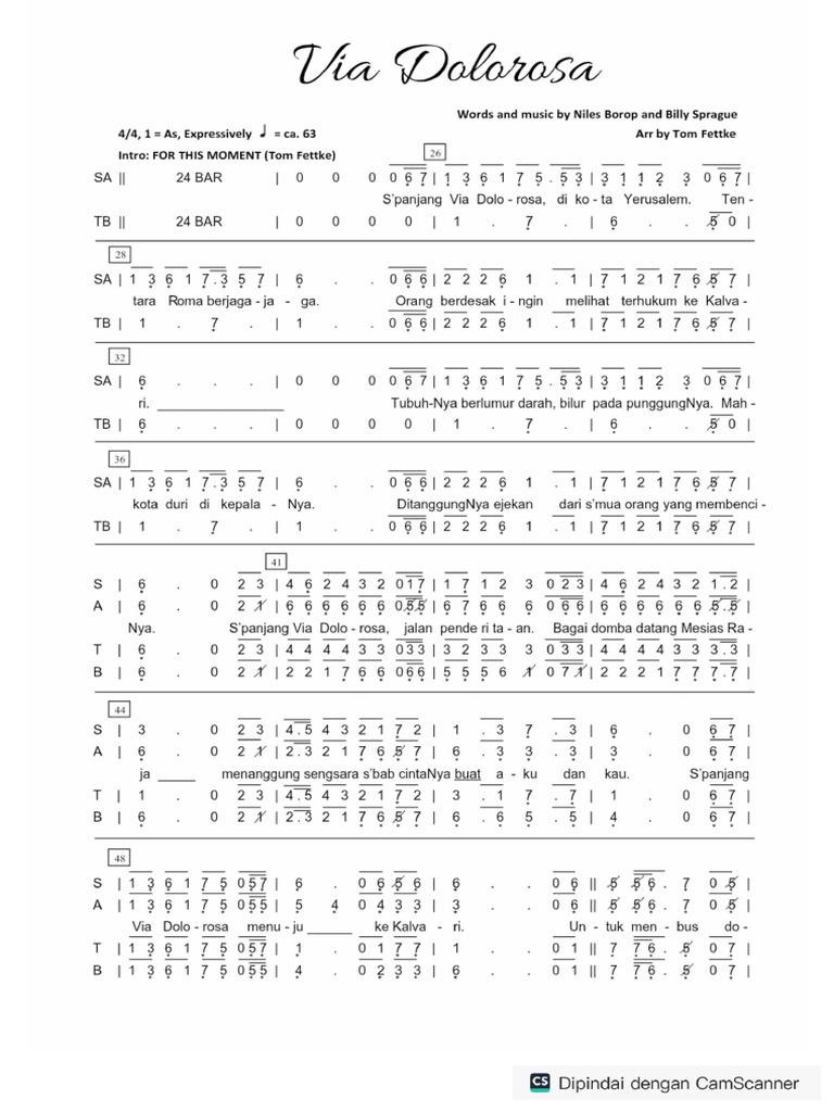 Via Dolorosa SATB Partitur | PDF