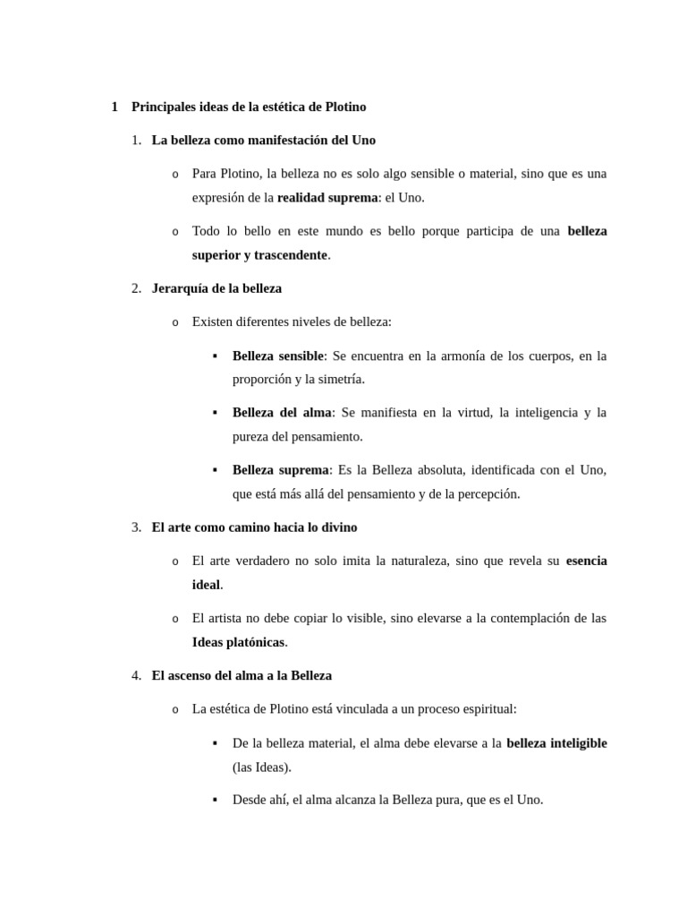 Principales Ideas de La Estética de Plotino | PDF