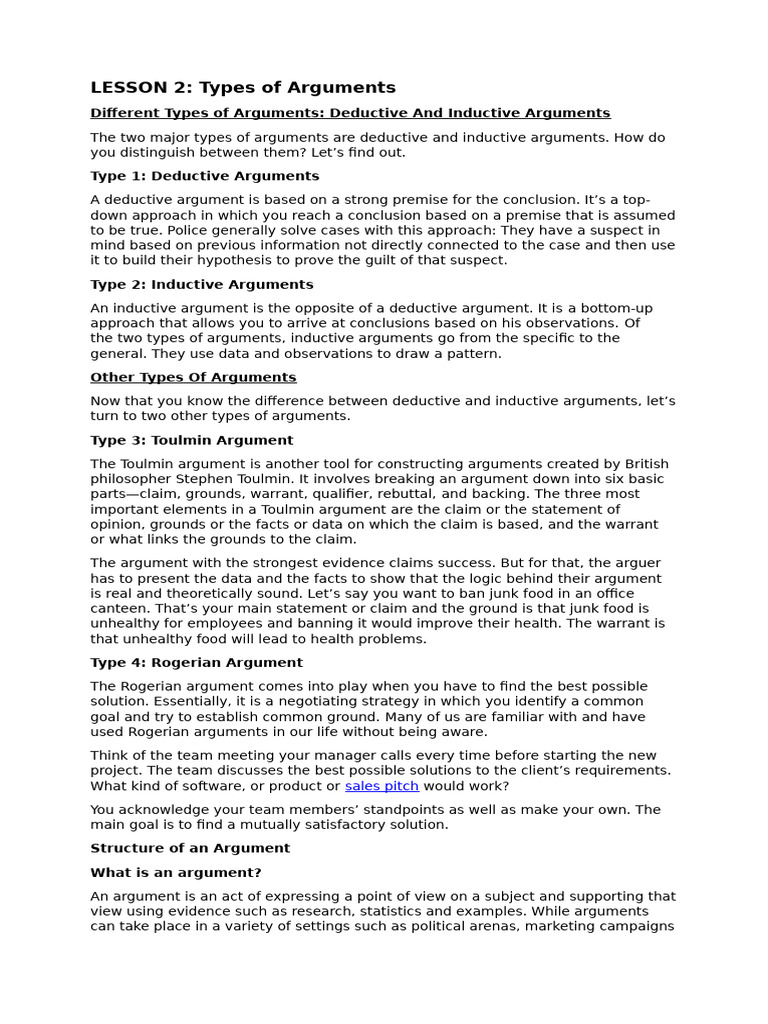 311202504553239380IEC 3 - Module 3-Lesson 2-Types of Arguments | PDF | Argument | Fallacy