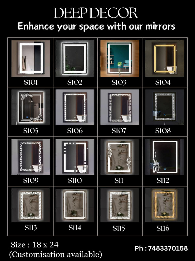 Customizable 18x24 Decorative Mirrors | PDF