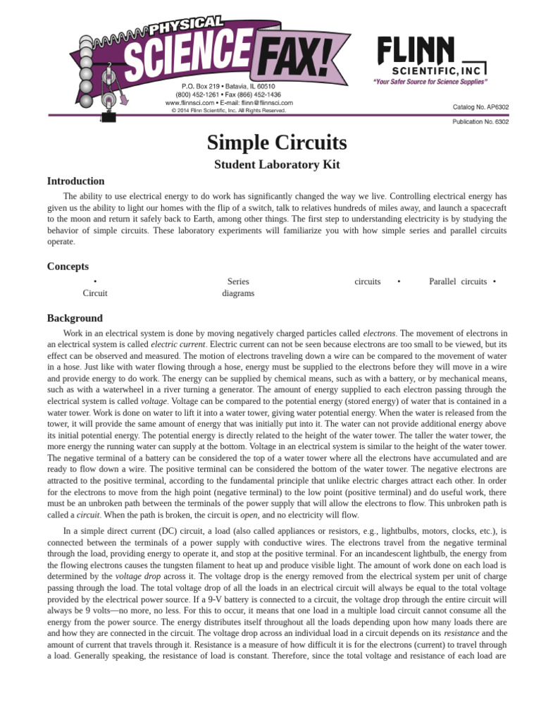 Simple Electricity Experiment | PDF | Direct Current | Series And ...